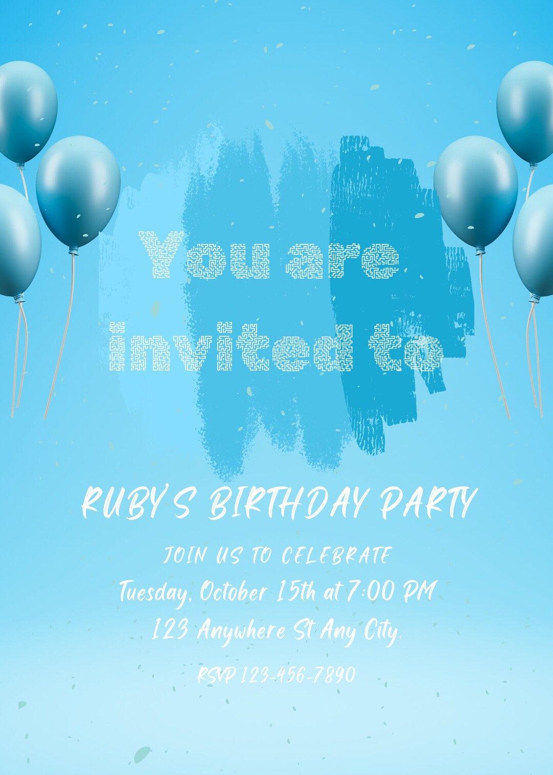 Digital Birthday Invitation,invitation Template,celebration Flyer ...