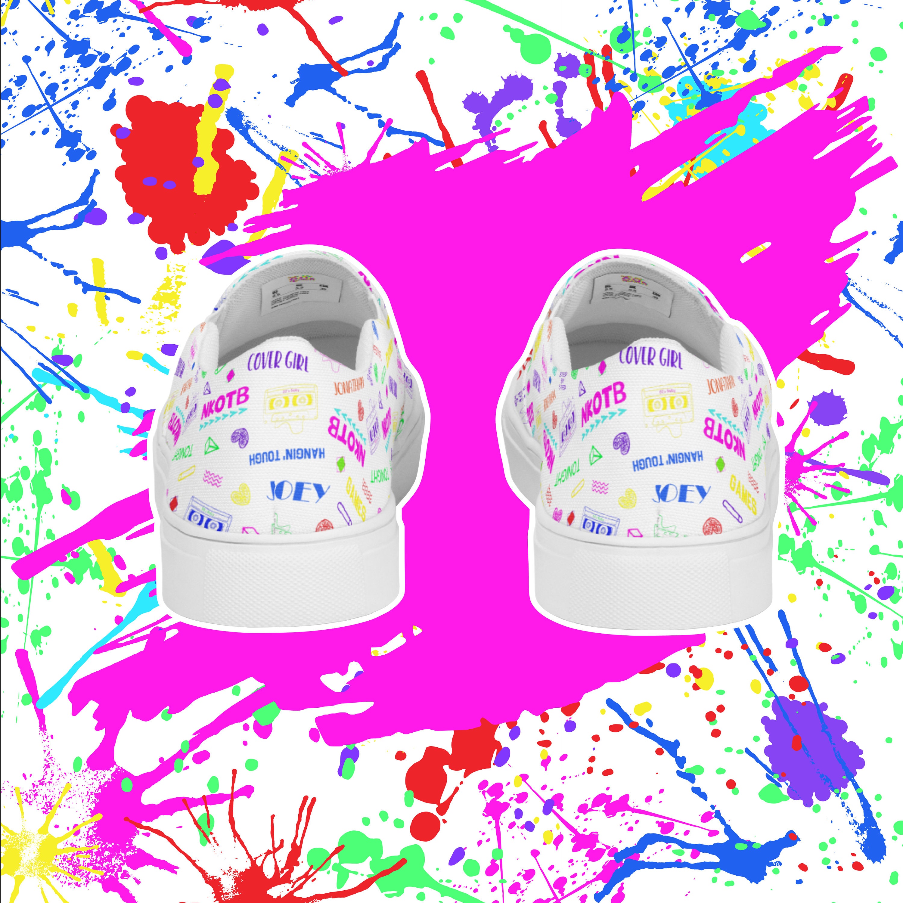 NKOTB Graffiti 80s Baby Mixtape Slip on Canvas Shoes - Etsy
