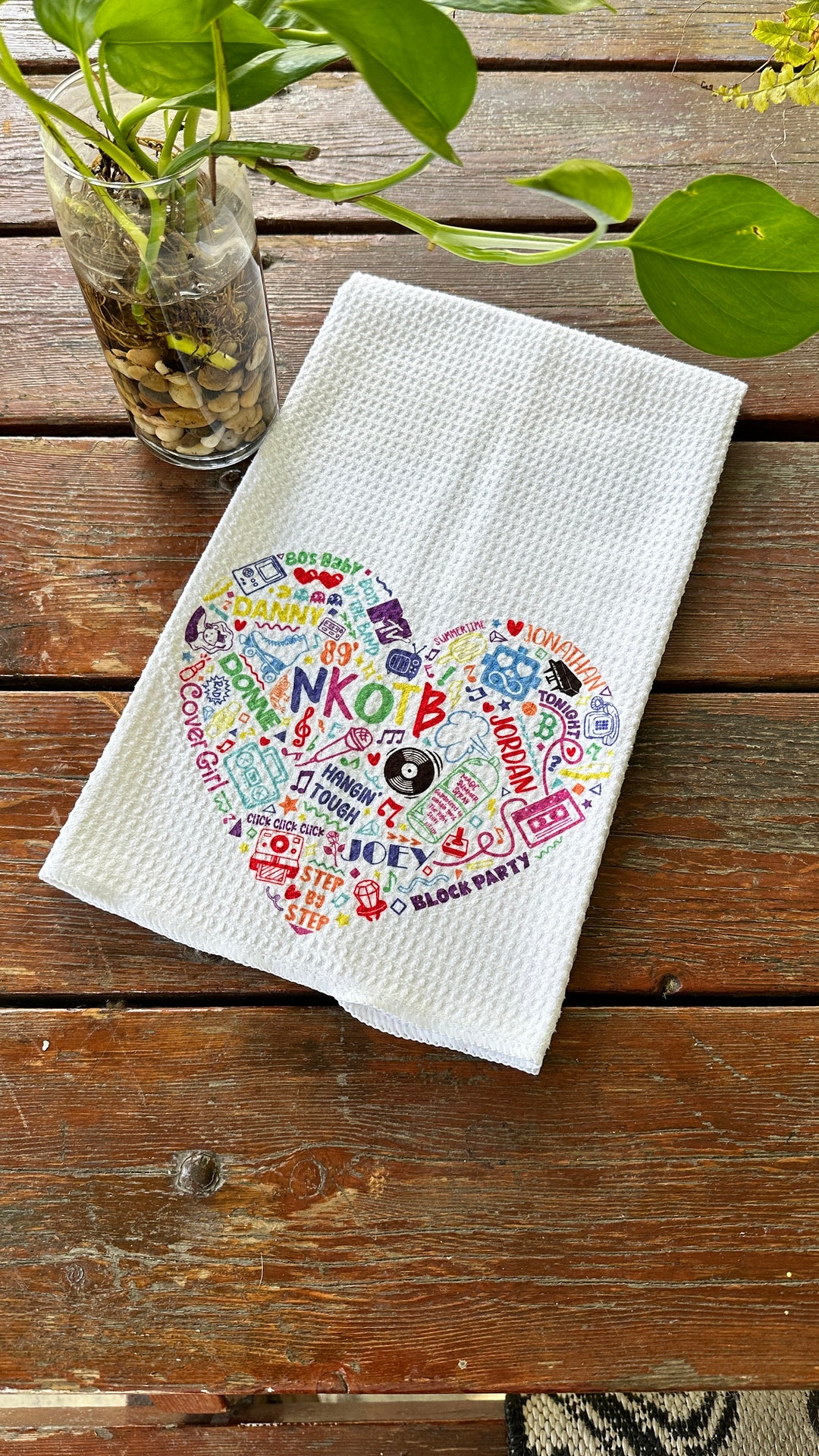NKOTB Graffiti Heart 80s Blockhead Memories Kitchen Tea Towel - Etsy