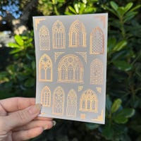 10 Gold Foil, Gothic Windows, Stickers. Textured. Stained Glass. - Etsy