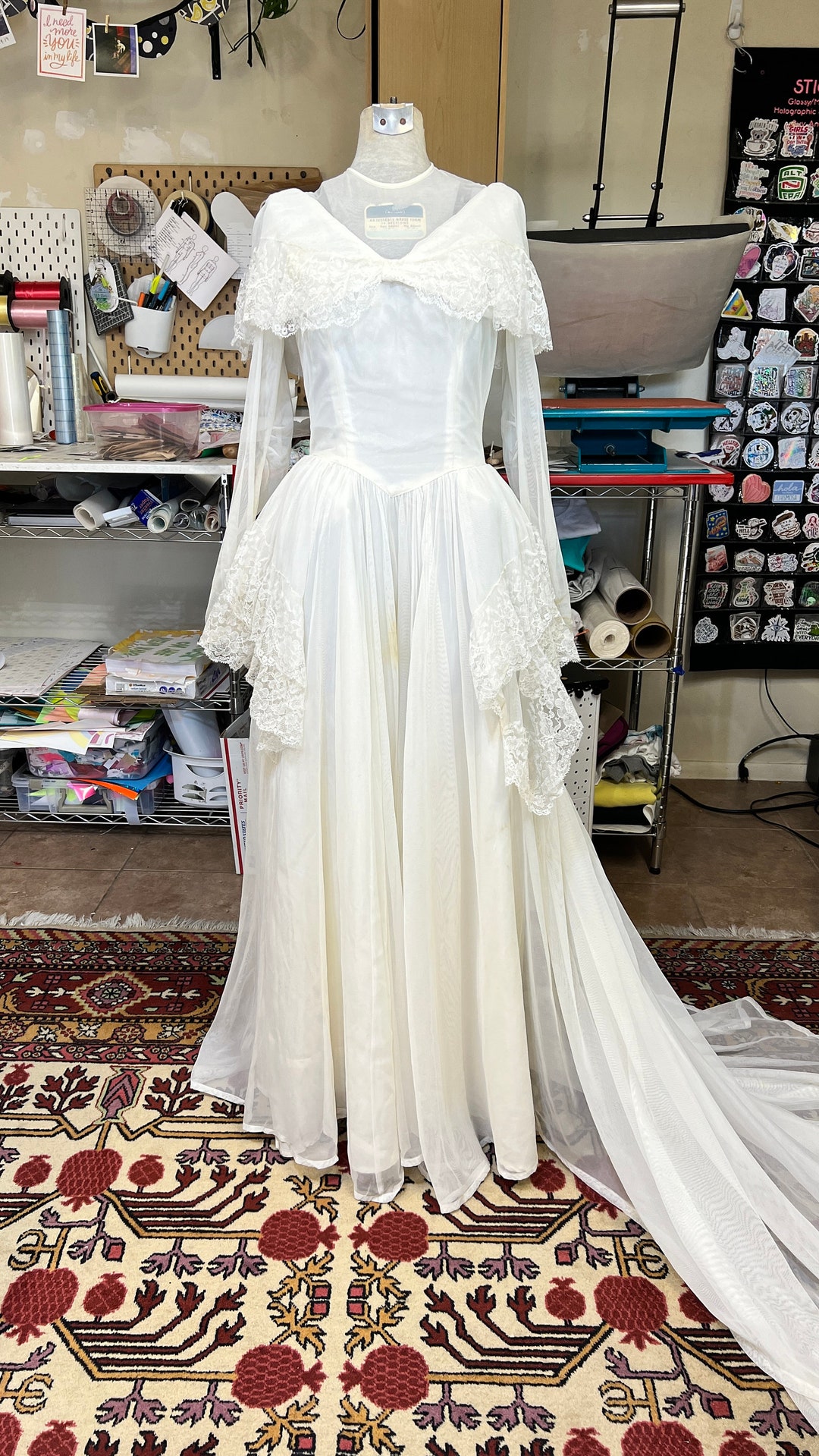 Vintage 1930s Handmade Wedding Dress Hip Bustle XS - Etsy UK