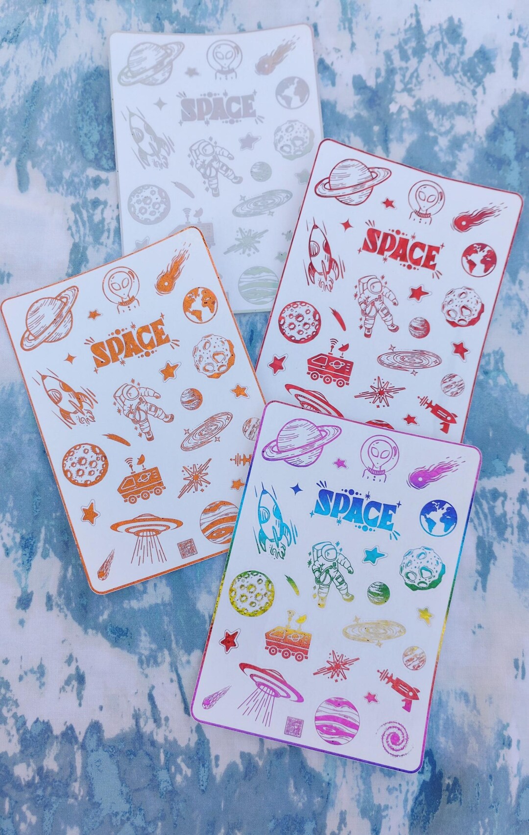 Outer Space Galaxy Alien Junk Journal Ephemera Foil 5 X 7 Sticker Sheet ...