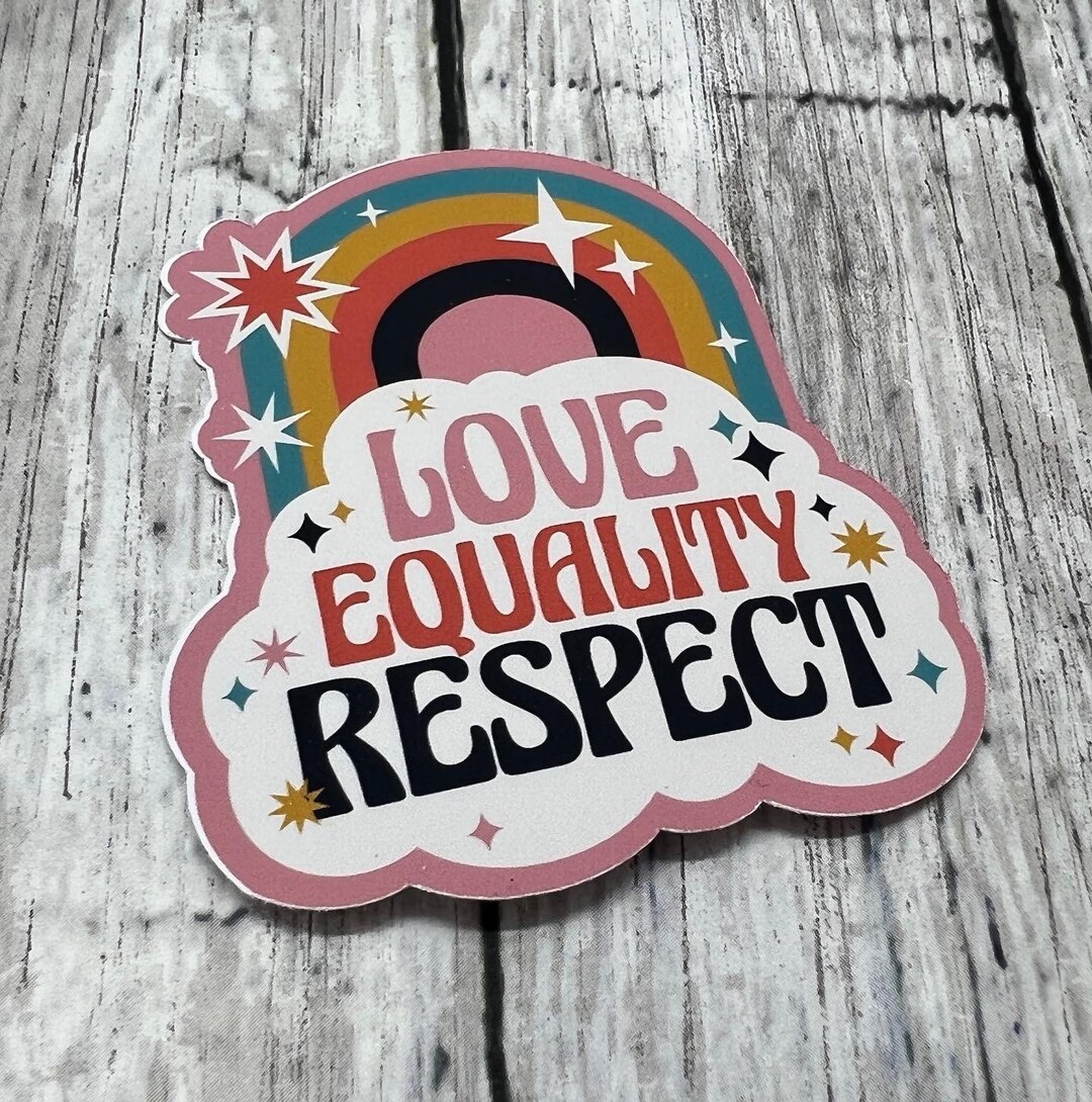 Love Equality Respect LGBTQIA Rainbow Earth Tones Sticker - Etsy