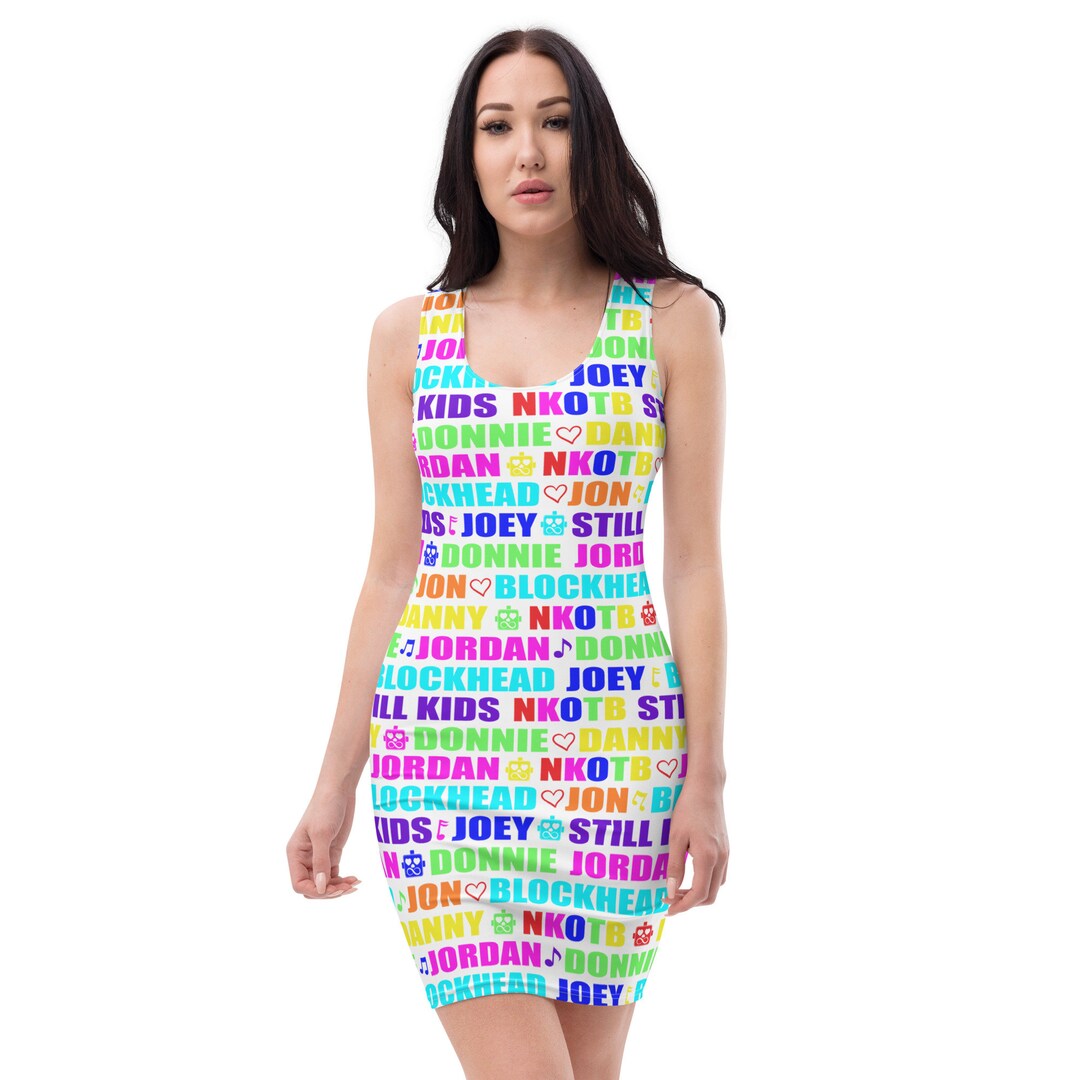 NKOTB Still Kids Blockhead Neon Names Bodycon Dress - Etsy