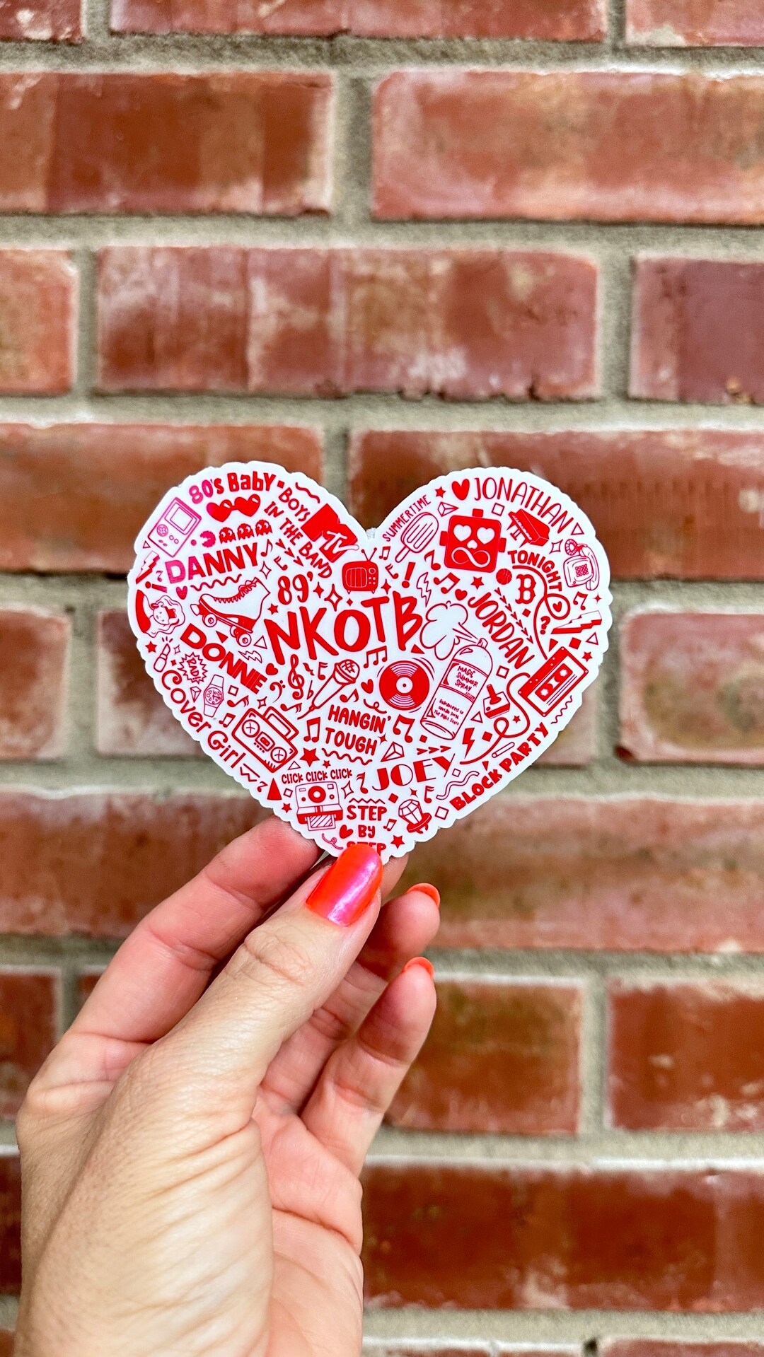 NKOTB Grafitti 80s Memory Heart New Kids on the Block Heart Sticker - Etsy