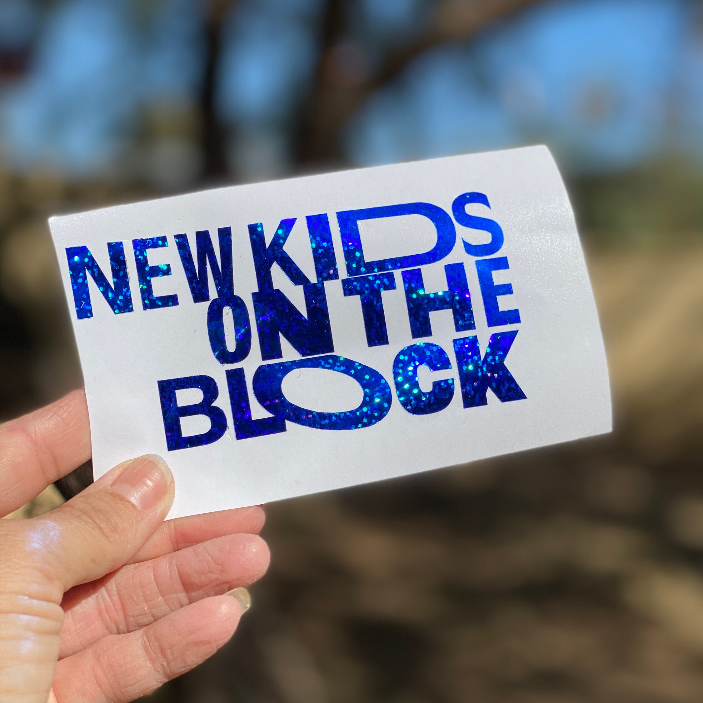 NKOTB Holographic, Solid or Glitter Colors Vinyl Sticker Car Decal 3 ...