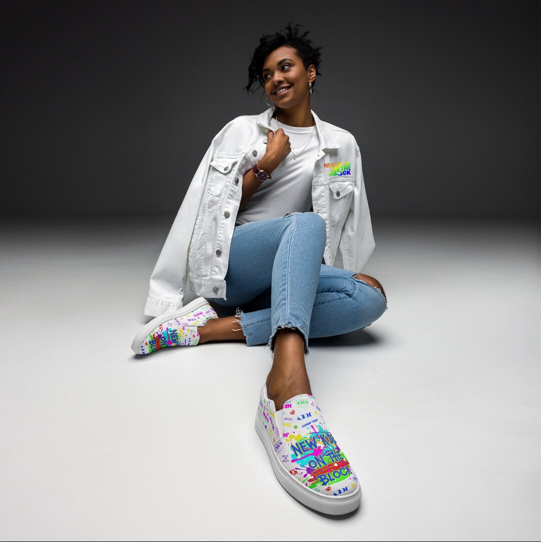 NKOTB Graffiti 80s Baby Mixtape Slip on Canvas Shoes - Etsy