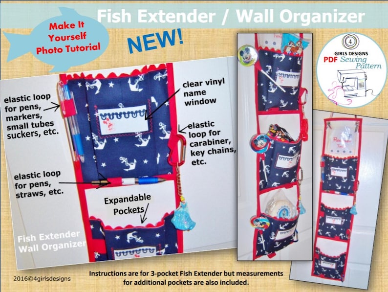Fish Extender Sewing Pattern: Cruise Vacation Gift Organizer (PDF ...