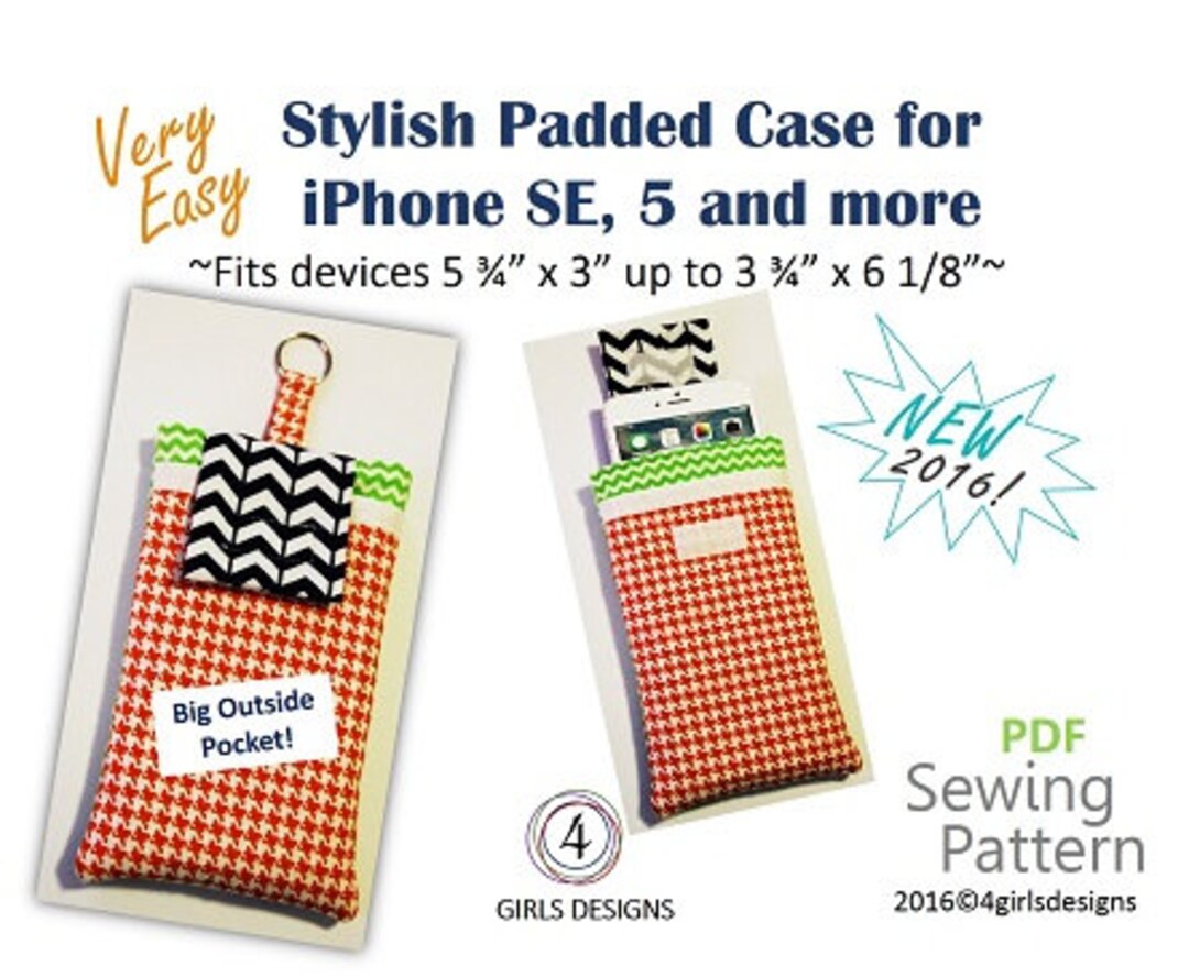Instant Download PDF Sewing Pattern for iPhone Padded Case and Fits ...