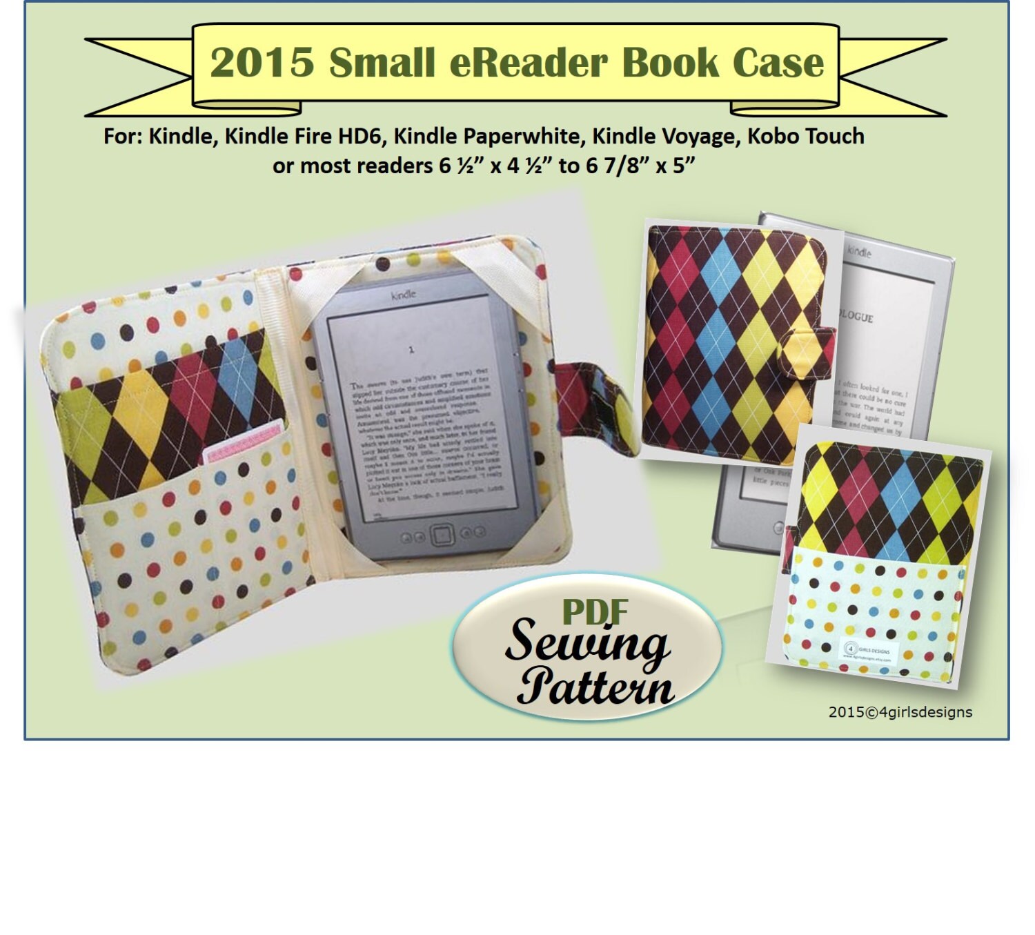 Padded Small Ereader Book Case PDF INSTANT DOWNLOAD Make It - Etsy UK
