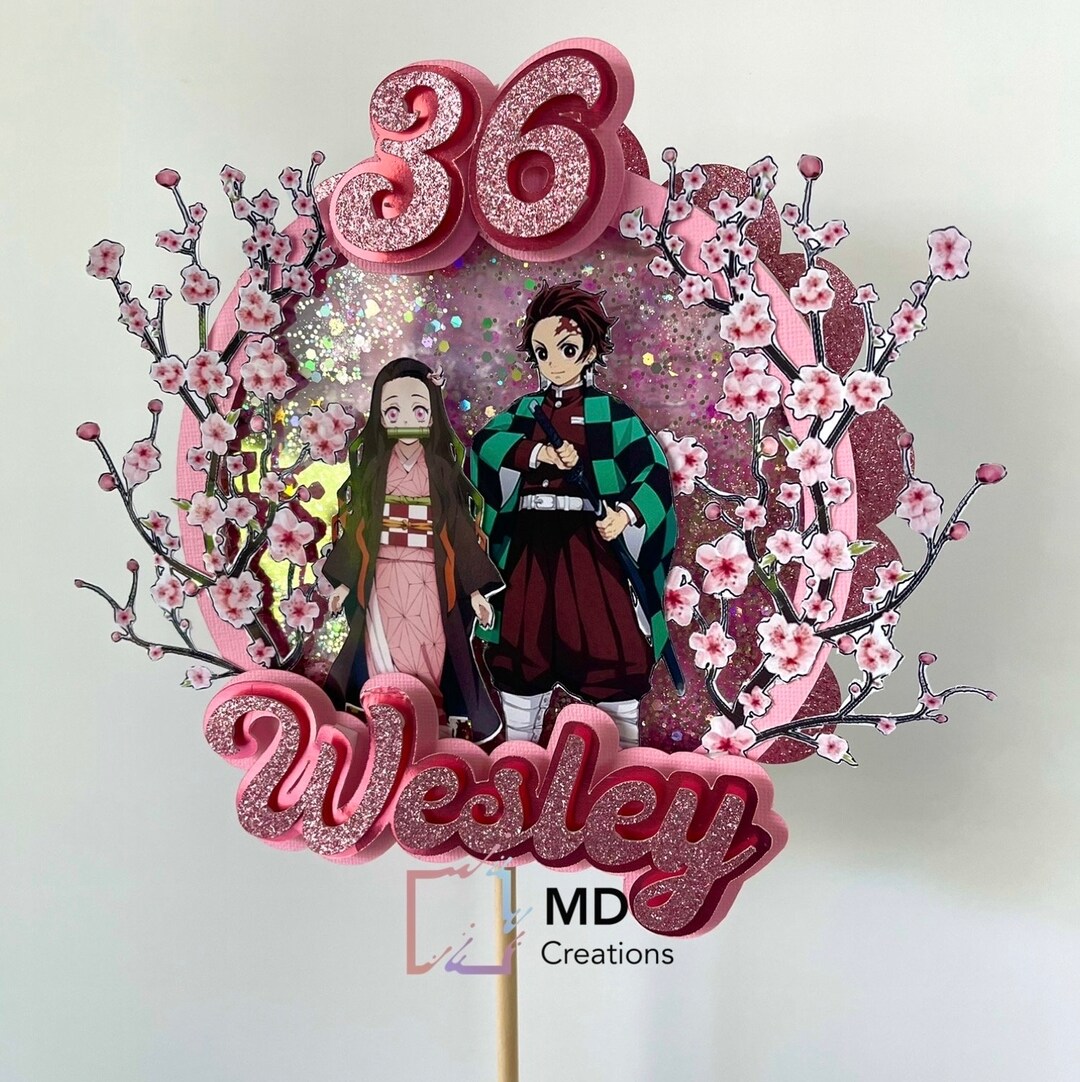 Nezuko Cake Topper Nezuko Party Supplies Nezuko Birthday Cake Cake ...