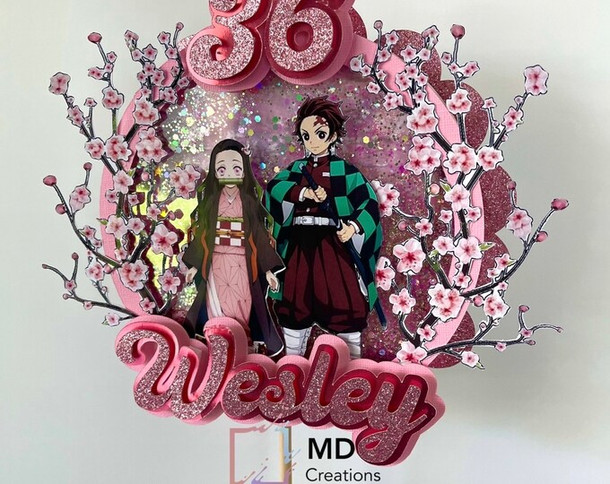 Anime Cake Topper shaker You Can Personalize With Name and Age of the ...