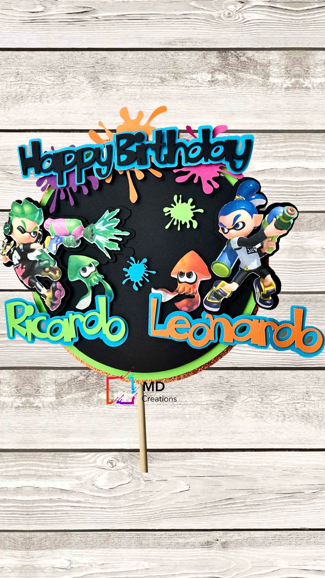 Splatoon Cake Topper personalize With Name and Turning Age - Etsy