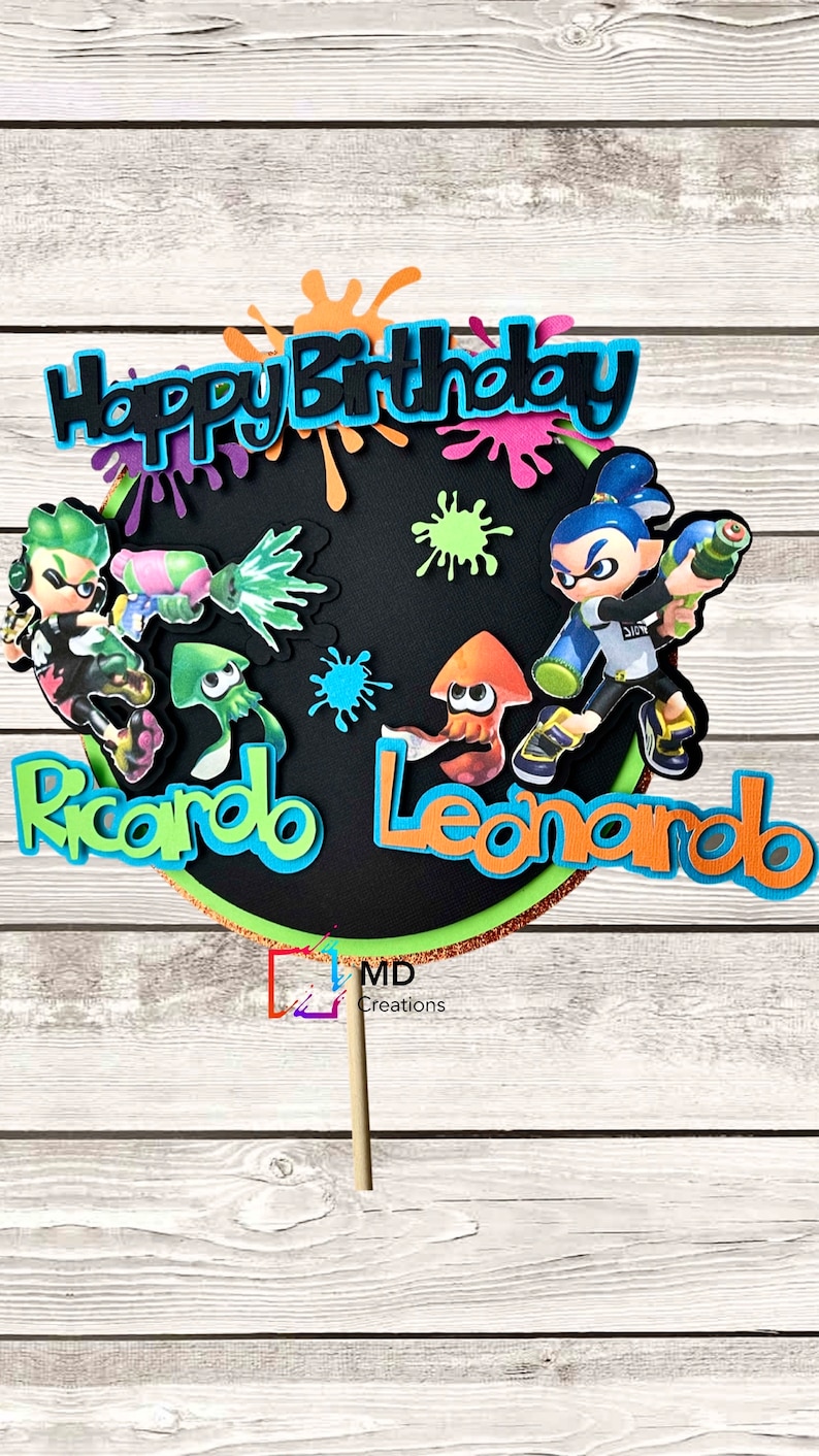 Splatoon Cake Topper personalize With Name and Turning Age - Etsy