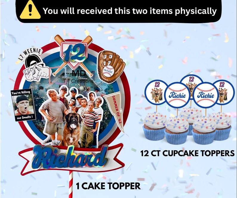 The Sandlot Birthday Cake Topper Set – Baseball Party, Digital ...