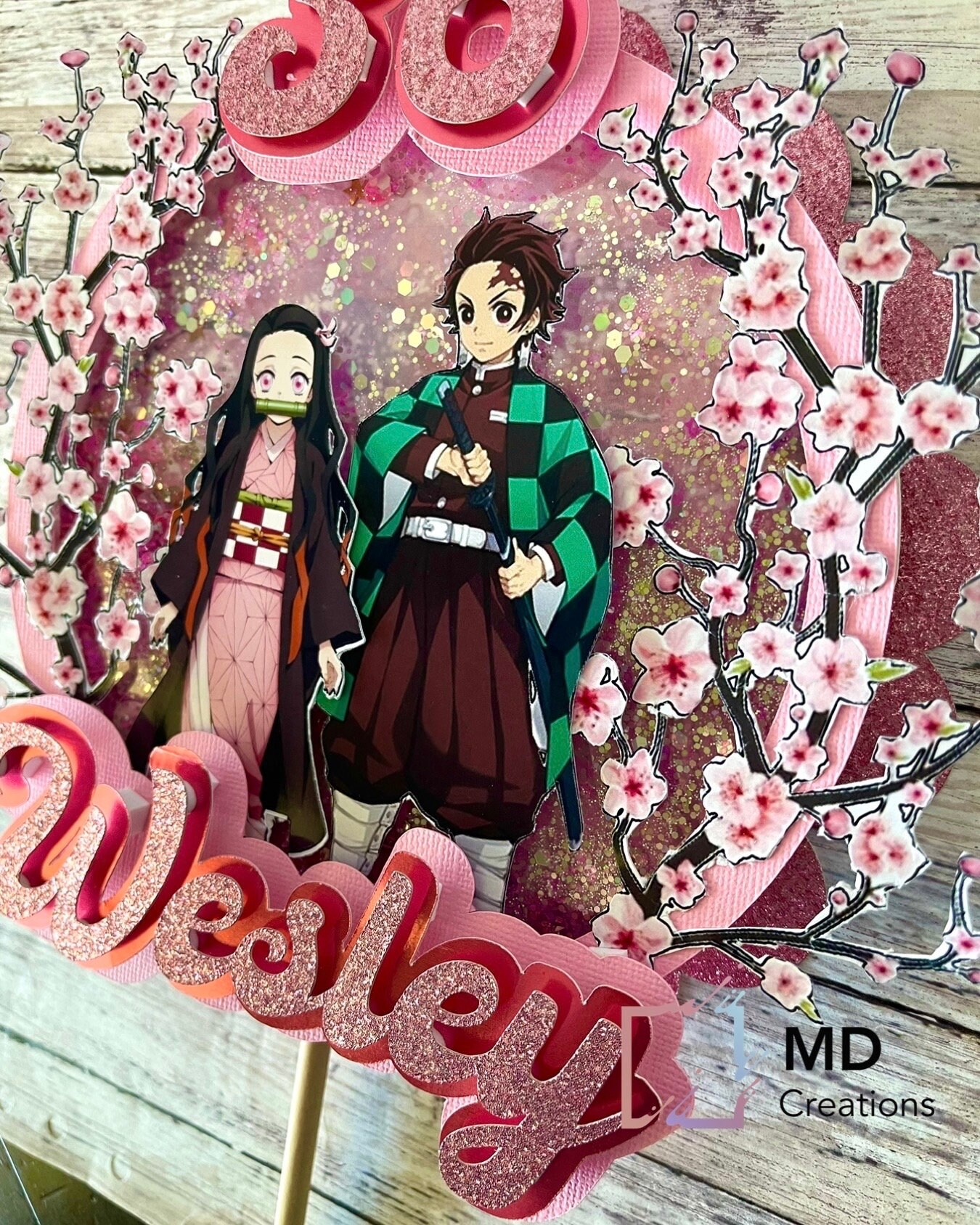 Anime Cake Topper shaker You Can Personalize With Name and Age of the ...