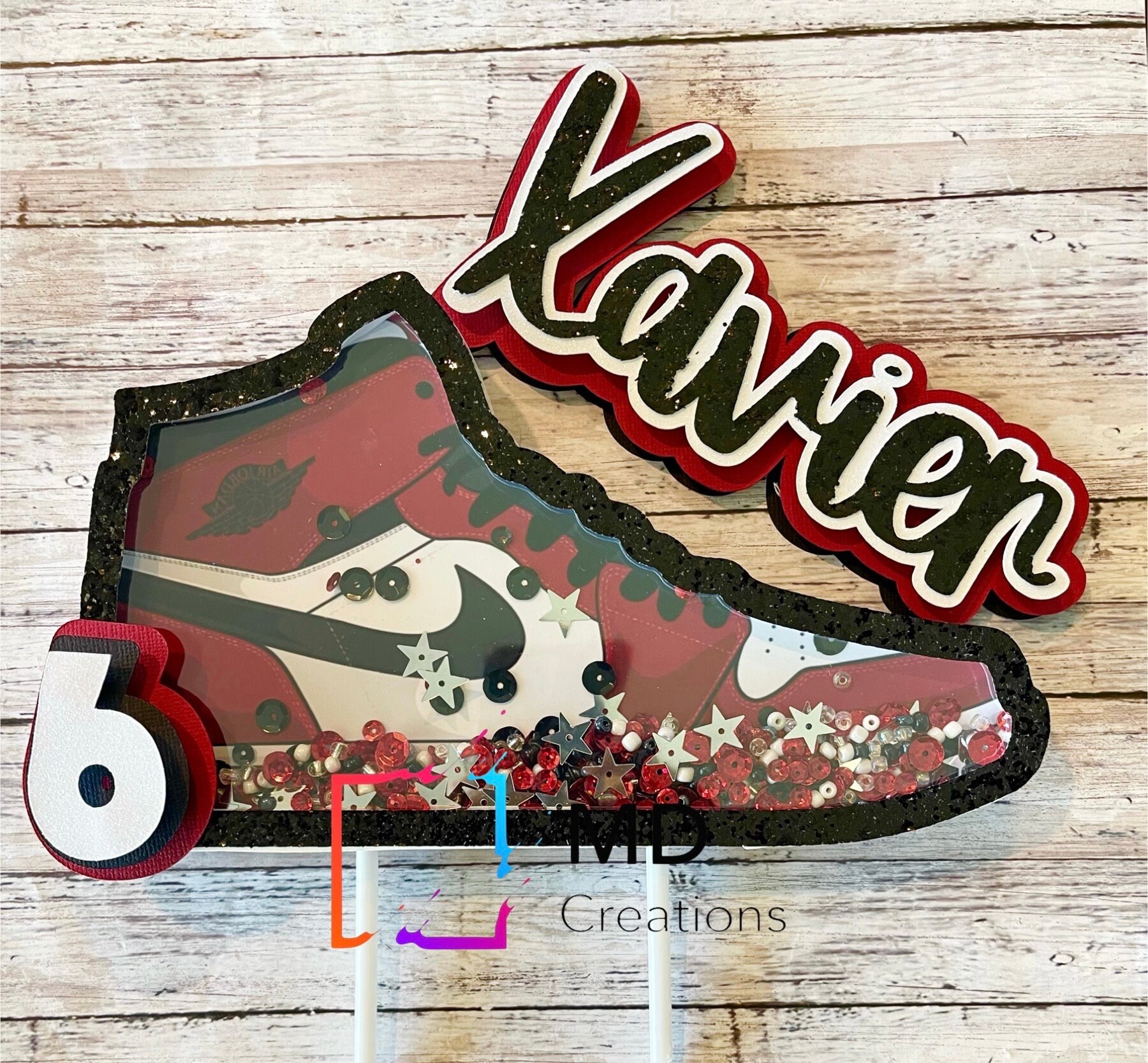 Nike Jordan Cake Topper shaker You Can Personalize With Name and Age of ...