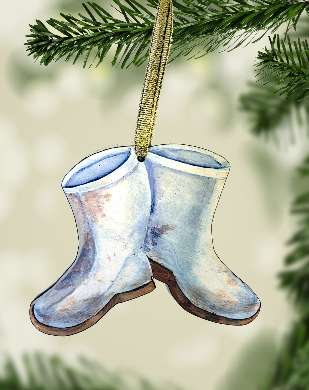 White Shrimp Boots Dirty White Boots Ornament Made From - Etsy