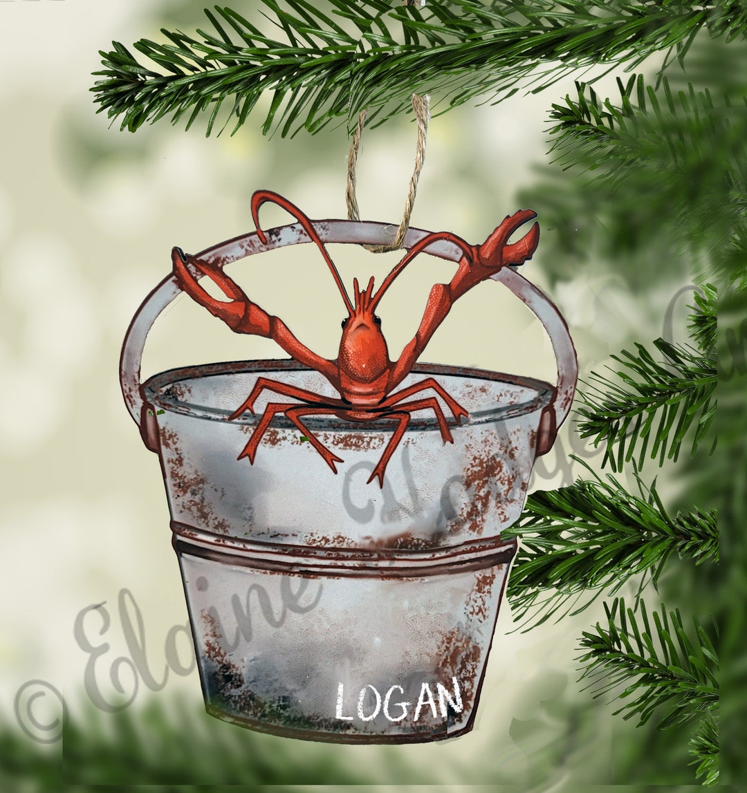 Crawfish in Bucket PERSONALIZED, Made From Original Art, Custom Laser ...