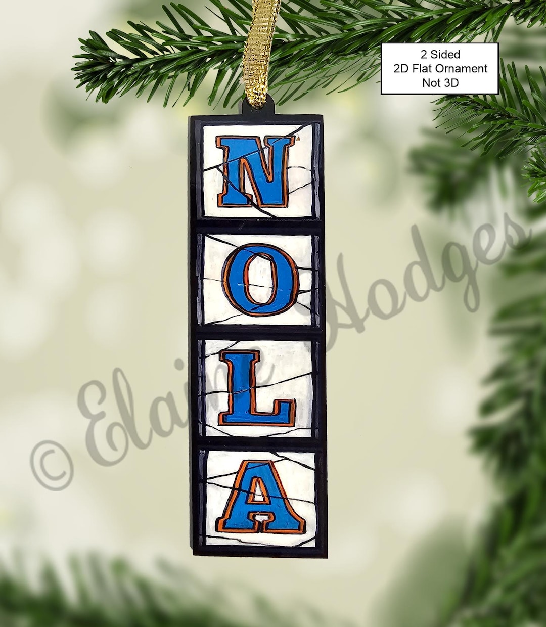 New Orleans Louisiana Street Tile NOLA Ornament, Vertical Made From ...