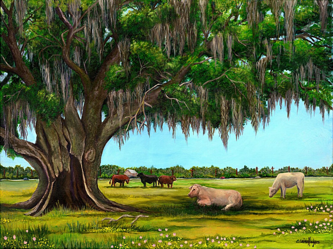 The Old Shade Tree Print - Etsy