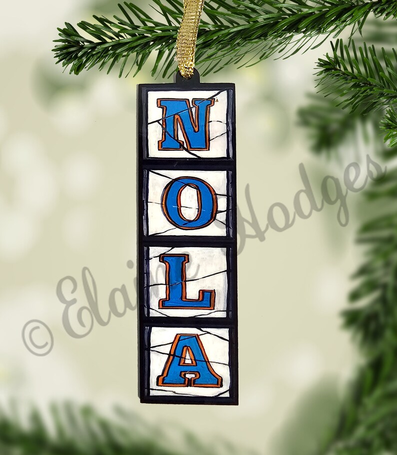New Orleans Louisiana Street Tile NOLA Ornament, Vertical Made From ...