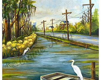 Rural Louisiana Bayou Draw Bridge Art Print From Original | Etsy