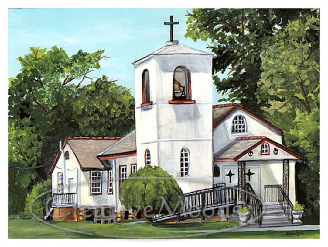 Rural Louisiana Church Art Print From Original Artwork - Etsy