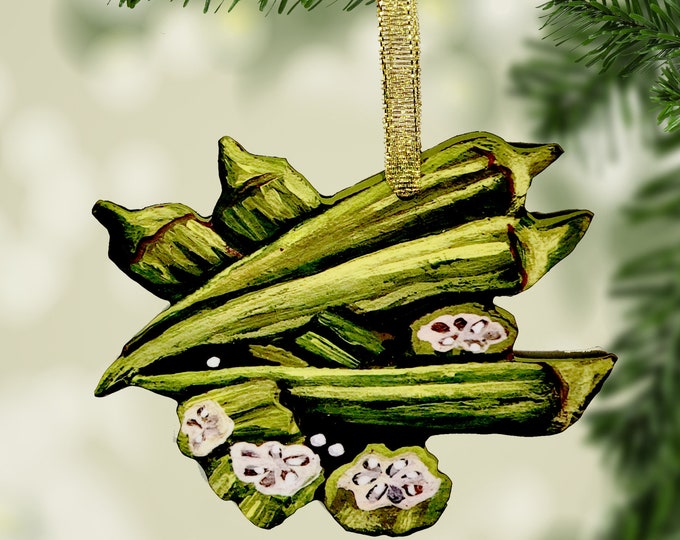 Hand Painted Dried Okra Santa Ornaments - Etsy