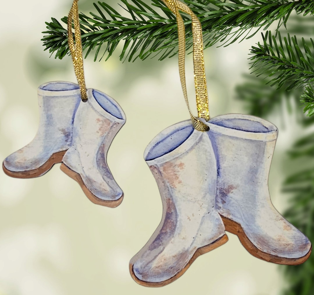 White Shrimp Boots Dirty White Boots Ornament Made From - Etsy