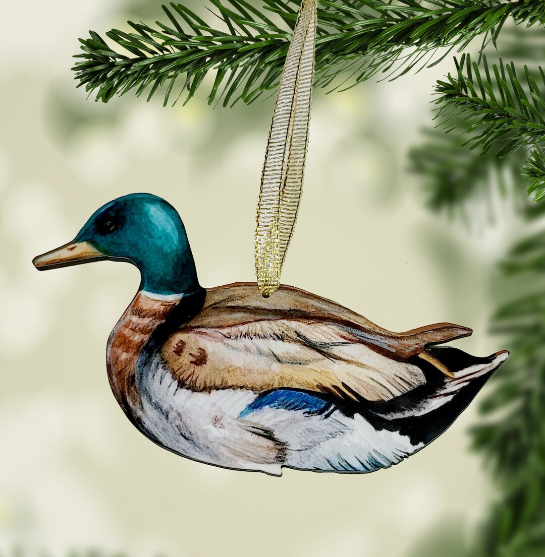 Mallard Duck Ornament Made From Original Artwork, 2 Sided Ornament - Etsy