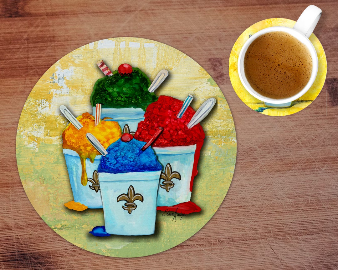 Round Hot Pad or Mouse Pad Made With Original Artwork, Colorful ...