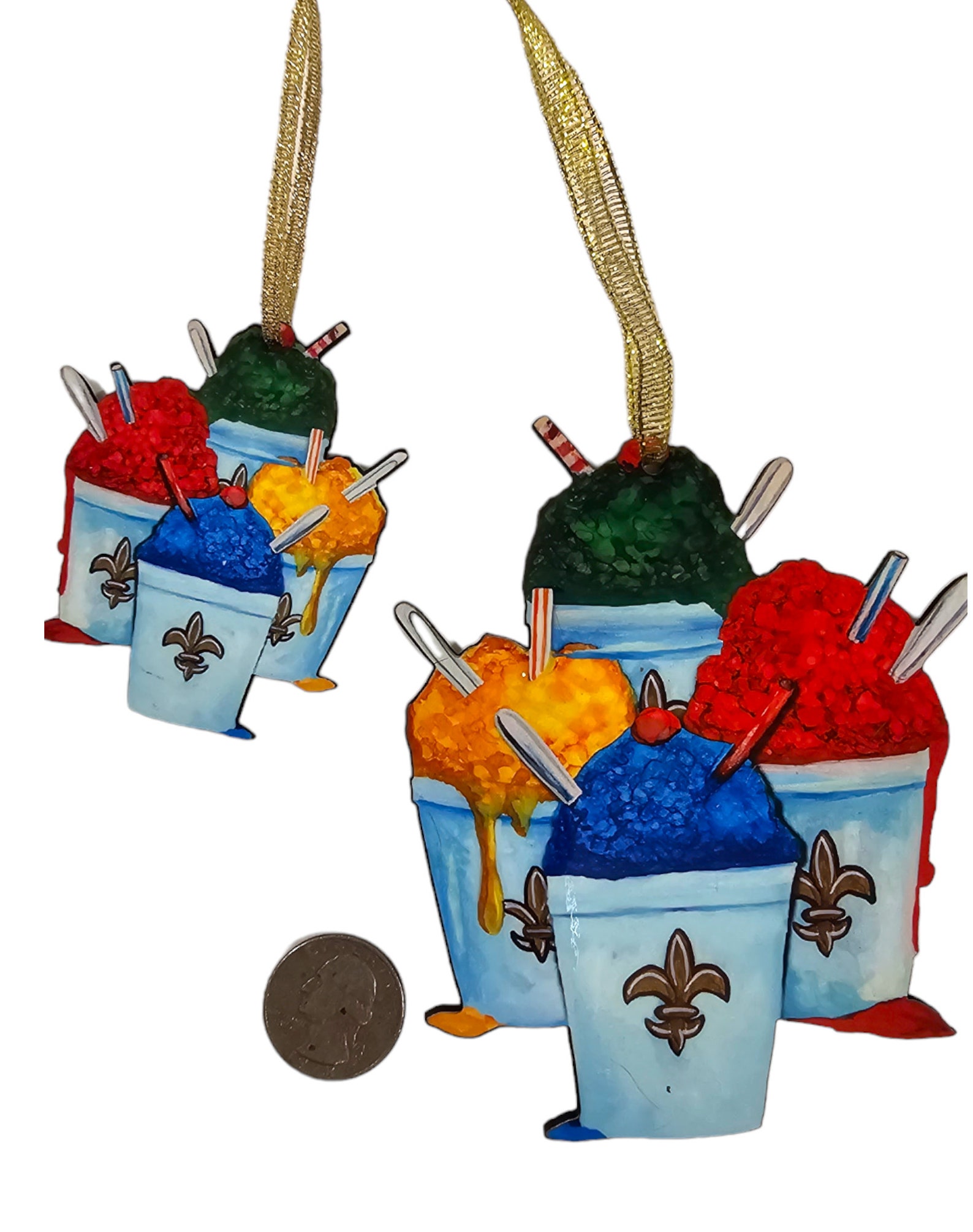 New Orleans Colorful Snoball, Snowball Ornament Made From Original Art ...