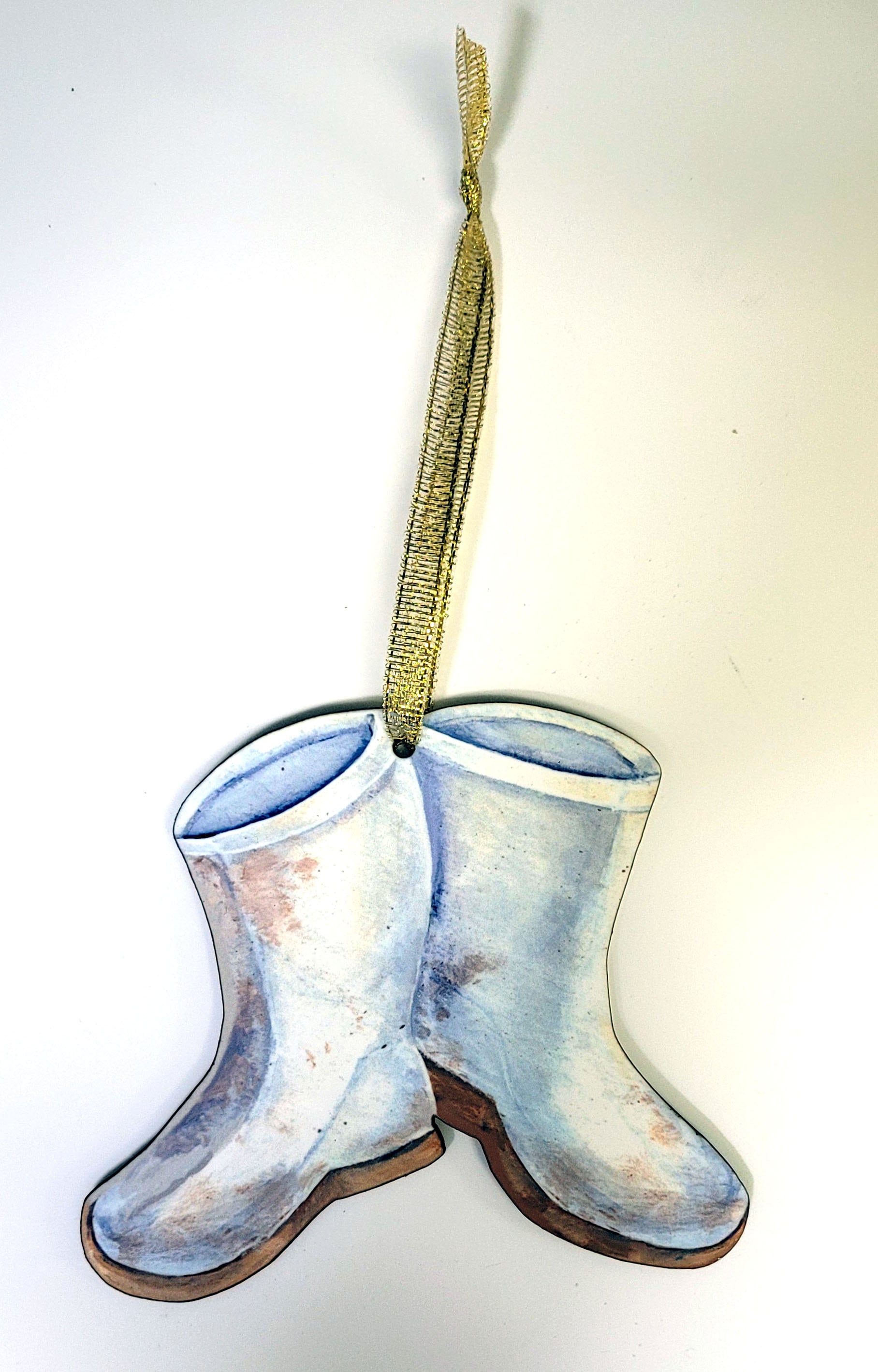 White Shrimp Boots Dirty White Boots Ornament Made From - Etsy