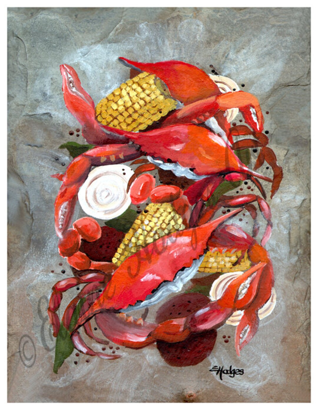 Boiled Crabs, Crab Boil Art Print From Original Artwork - Etsy