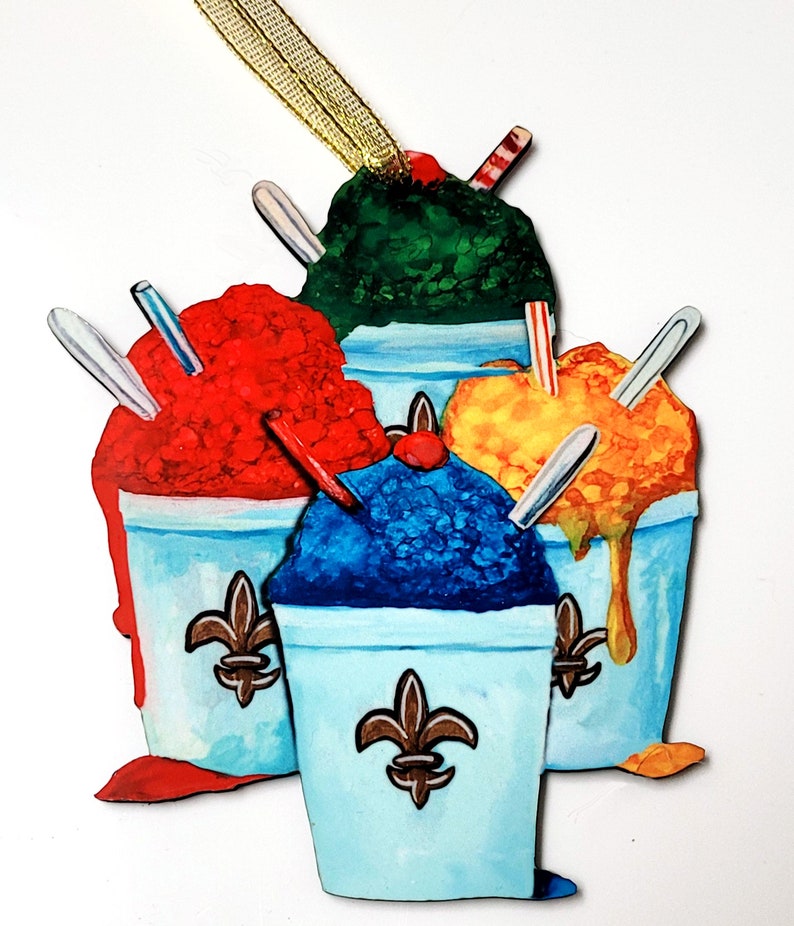 New Orleans Colorful Snoball, Snowball Ornament Made From Original Art ...