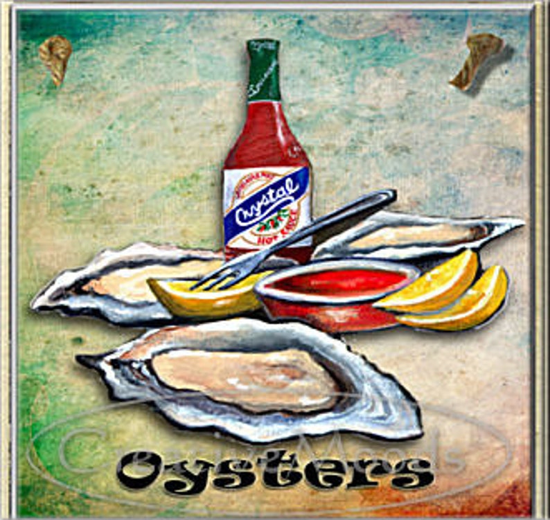 Louisiana Cajun Seafood Original Art 4 Tile Wall Decor - Etsy