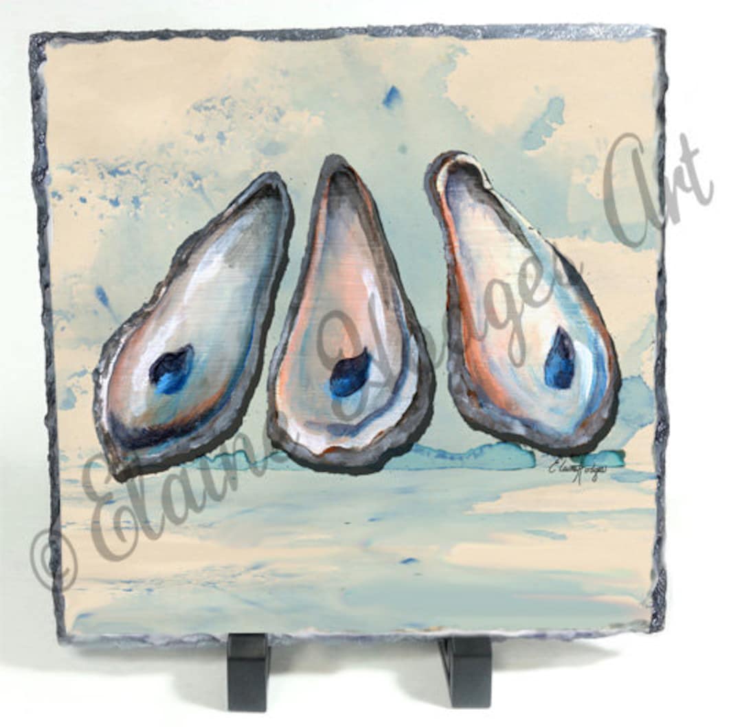 Oyster Shells Slate From Original Art, Approximately 8x8 - Etsy