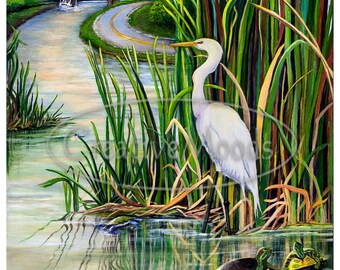 Rural Louisiana Bayou Draw Bridge Art Print From Original | Etsy