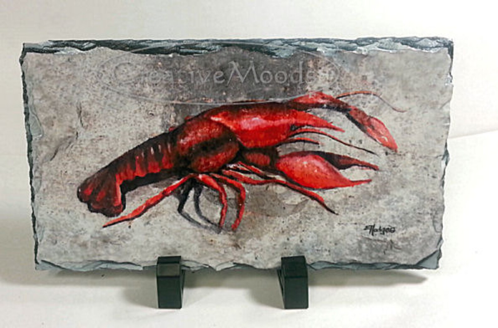 Crawfish Crayfish Art on Slate - Etsy