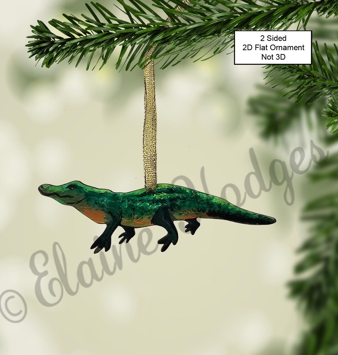 Louisiana Alligator Ornament Made From Original Art, Double Sided - 2 ...