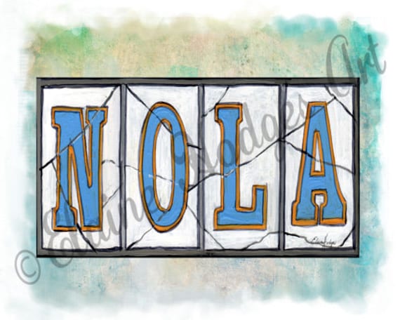 NOLA New Orleans Louisiana Street Tiles Art Print from | Etsy