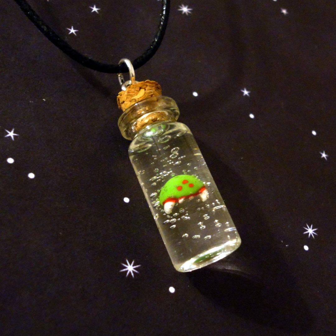 Metroid - Mini Metroid in a Bottle Charm Necklace - Etsy