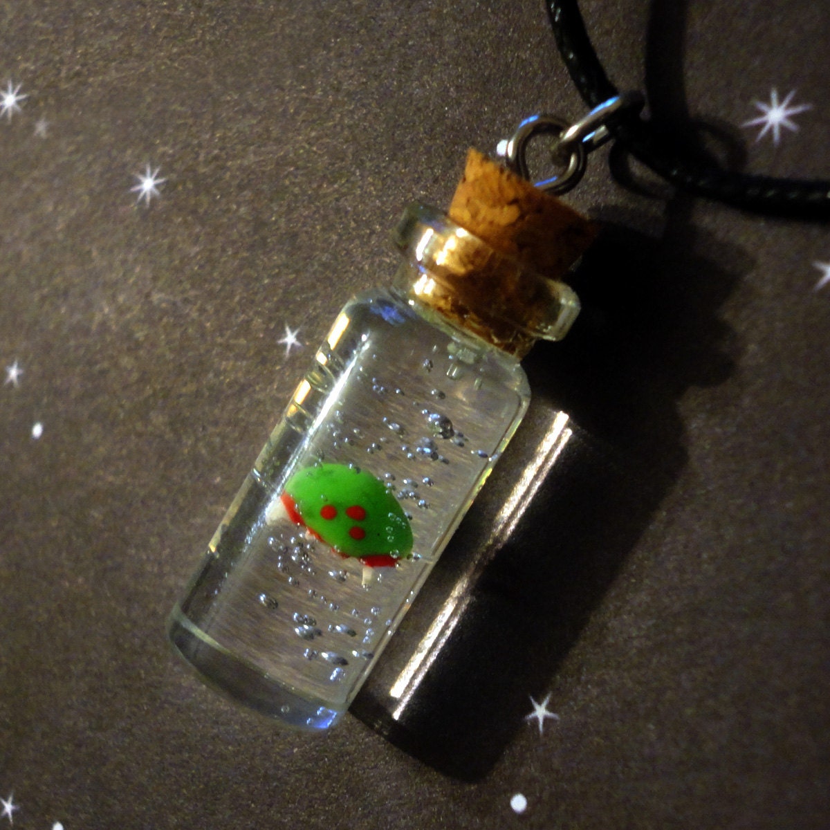 Metroid Mini Metroid in a Bottle Charm Necklace - Etsy