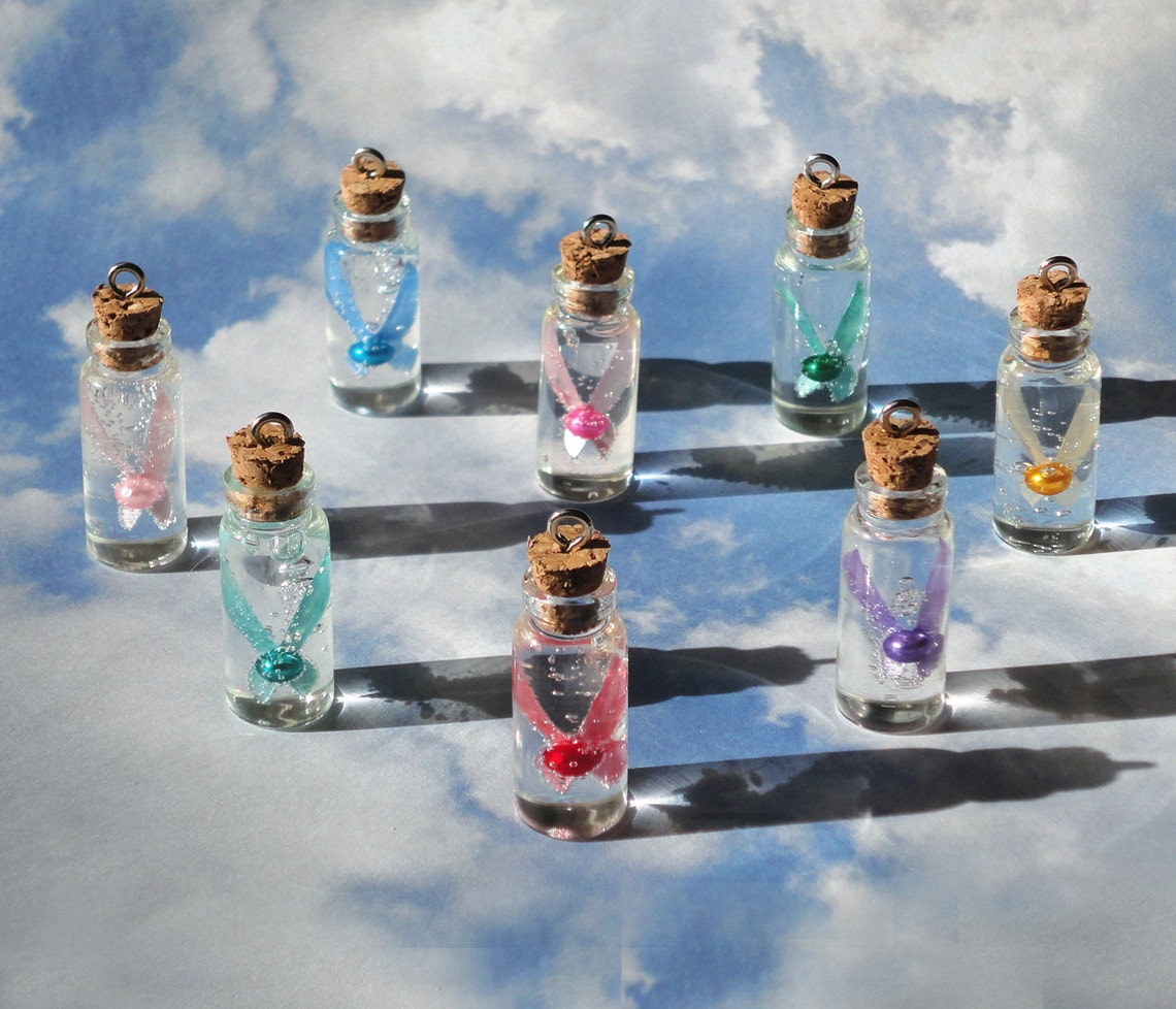 Legend of Zelda Fairy in a Bottle Charm Necklace - Etsy