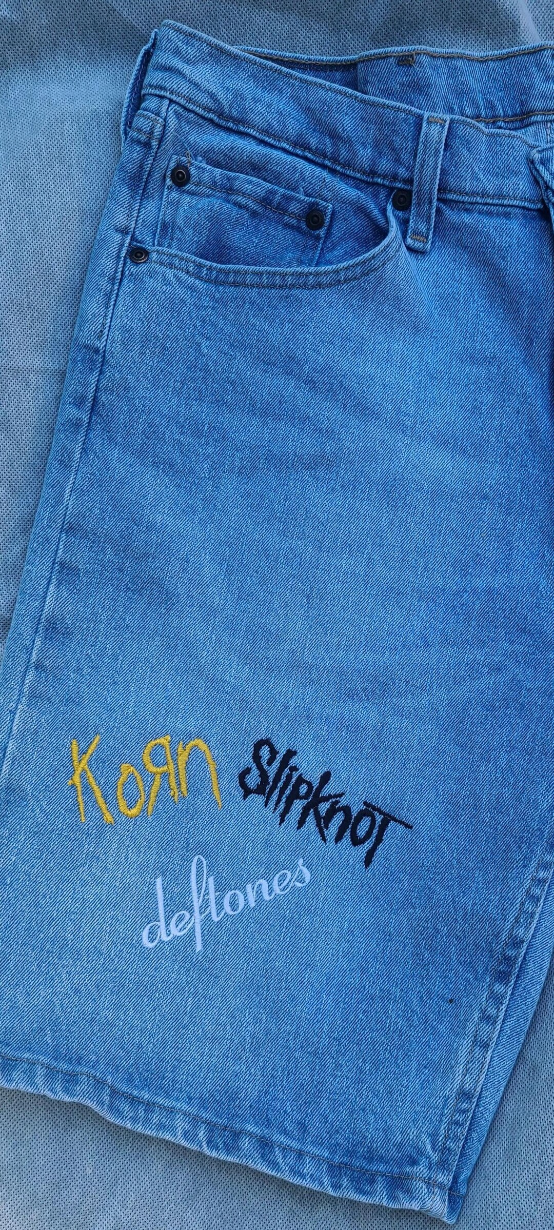 Custom Embroidered 90's Korn, Slipknot, Deftones Vintage Jean Shorts ...