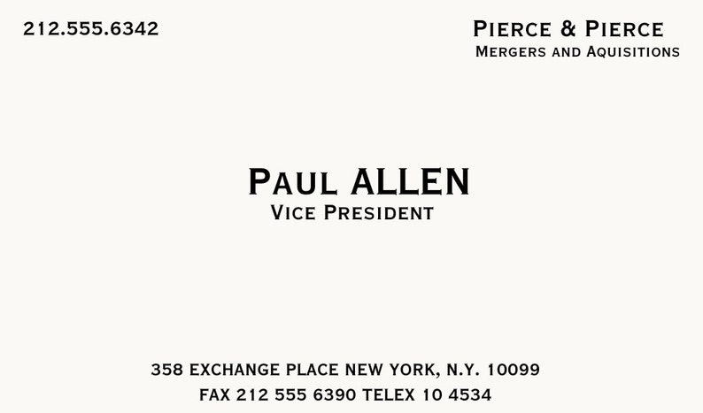 Canva Template| Paul Allen Business Card Style | American Psycho - Etsy