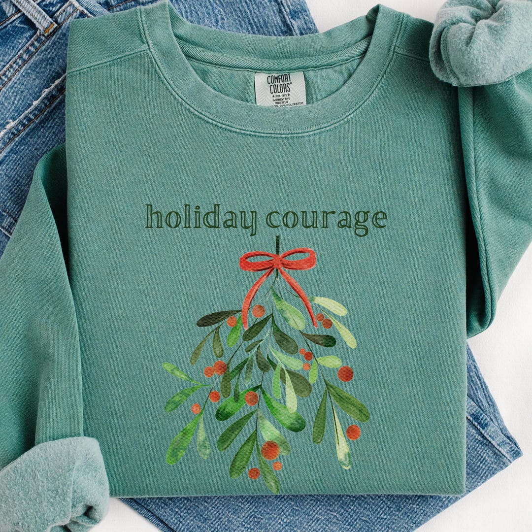 Christmas Mistletoe Sweatshirt, Cozy Gift for Her, Funny Holiday Jumper ...