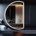 Half Moon Backlit Wall LED Mirror - Half Moon Large Mirror With LED ...