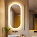 Half Round Led Illuminated Wall Mirror - Bathroom Half Moon Decor Led ...
